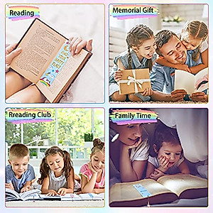 12 Pieces Unicorn and Rainbow Theme Bookmarks with 12 Pieces Metal Charms, Inspirational Quotes Bookmarker Unicorn Page Markers for School Reading Boys Girls Teens and Adults