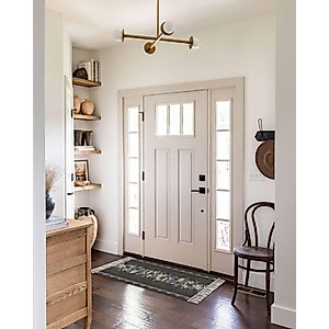 Runner Rug for Hallway 2x5ft, Halloween Skull Flowers Black Washable Runner Rugs with Tassels Woven Floor Carpet Runners for Hallways Kitchen Laundry Entryway