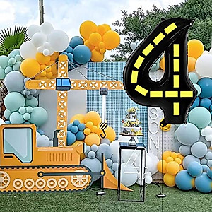 Construction Balloons Construction Birthday Party Supplies Vehicle Car Themed Party Decorations for Boys Foil Truck Balloon Number Balloons Dump Truck Excavator Tractor Wheels Party Favor