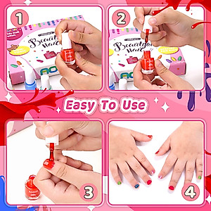 AOMIR kids nail polish set,Non Toxic Kids Nail Polish Set for Toddler,Water-Based Natural Safe Quick Dry Nail Polish Kit,Birthday Gift Nail Polish Set for Girl (11 Colors + 1 Coat) Kids Ages 3+