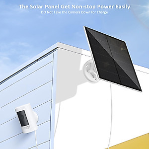 Solar Panel for Ring Camera,5W Ring Solar Panel,Ring Camera Solar Panel Compatible with Ring Spotlight Cam Battery & Ring Stick Up Cam Battery,Ring Stick Up Cam 2nd & 3rd Gen with Barrel Plug (1 Pack)