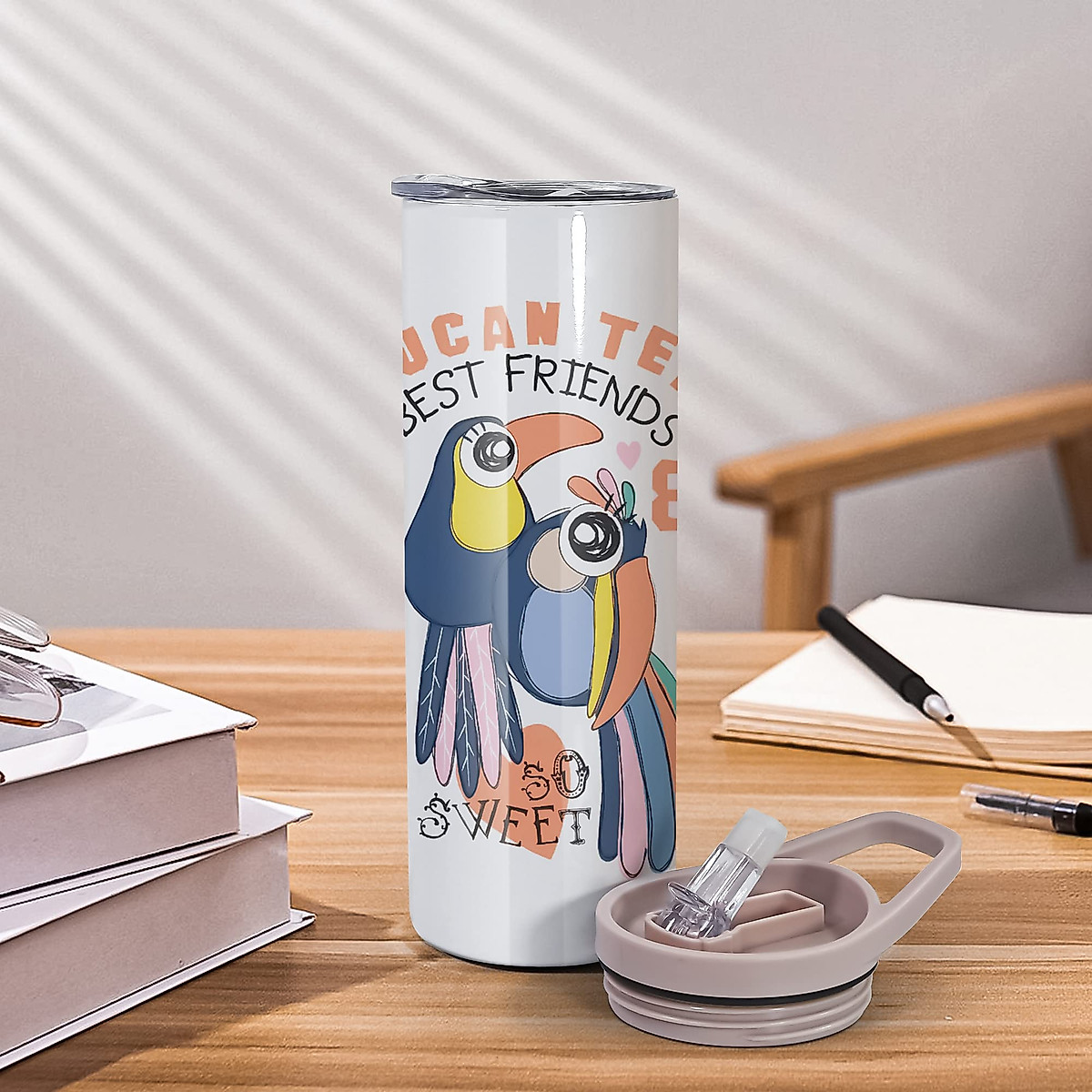 AGH 15 oz Sublimation Tumblers with Handle Lid and Splash-Proof Lid, 4 Pack Kids Sublimation Straight Skinny Tumblers, Stainless Steel Double Wall Vacuum Tumbler for DIY Gift