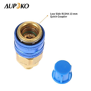 Aupoko R134A Car AC Refrigerant Charge Hose, AC Charge Hose with Gauge, R134A Can Tap Valve, R134A Quick Couple, Low Pressure Gauge and 59'' Recharge Hose