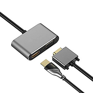 XUNMAIFHB Portable Docking Station,USB C 2-in-1 Type-c to hdmi, vga Type C to HDMI HD Adapter Cable USB3.1 Fast Transmission