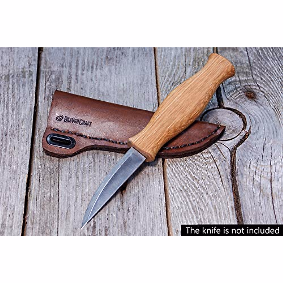 BeaverCraft Knife Leather Sheath SH1 6" x 2.4" Fixed Blade Knife Leather Sheath for Fixed Blade Knives Belt Fits up to 3.5" Blade Knives Genuine Brown Leather Case