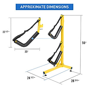 Double Kayak Storage Rack Free Standing Storage for Two Kayak, SUP, Canoe and Paddleboard, Indoor Outdoor or Garage