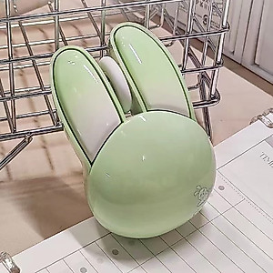 Lomiluskr Cute Bunny Wireless Mouse, Lightweight Soundless Mouse, 2.4G Wireless Mice, Candy Colors, Kawaii Rabbit Mouse for Girls and Kids (Green Bunny)