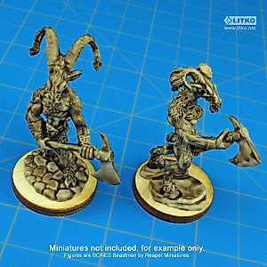 LITKO Miniature Base Set | Role-Playing Games | Laser-Cut 3mm Plywood | 3mm Baltic Birch Plywood | 25 Pack | Circular (25mm)