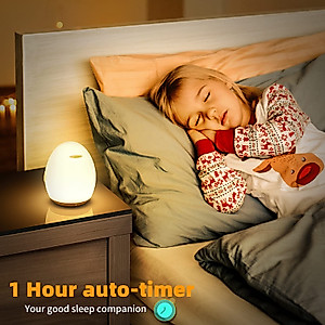 Loycco Baby Night Light, Rechargeable Night Lights for Kids Room with 8 Colors Changing, Dimmable Nursery Night Light with Touch Control, Timer, Night Light Lamp for Breastfeeding, Up to 100H