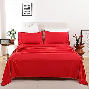 Whitney Home Textile Twin Sheet Set - 3 Piece Soft Microfiber Bed Sheets for Twin Size Bed, Fit Deep Pocket Cooling Sheets and Pillowcase Set, Hotel Durable Wrinkle Free Sheets