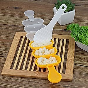 Rice Ball Mold,Rice Ball Shaker, Ball Shaped Kitchen Tools DIY Lunch, Maker Mould Food Decor for Kids, Mold With a Mini Rice Scoop