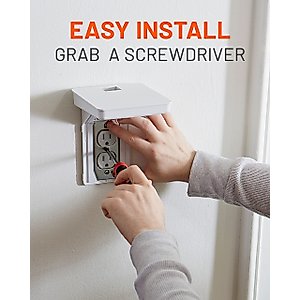 ECHOGEAR Outlet Shelf for Standard Outlets - Next-Gen Design with Built in-Cord Storage & Room for Bulky Plugs - Quick Install with Included Hardware