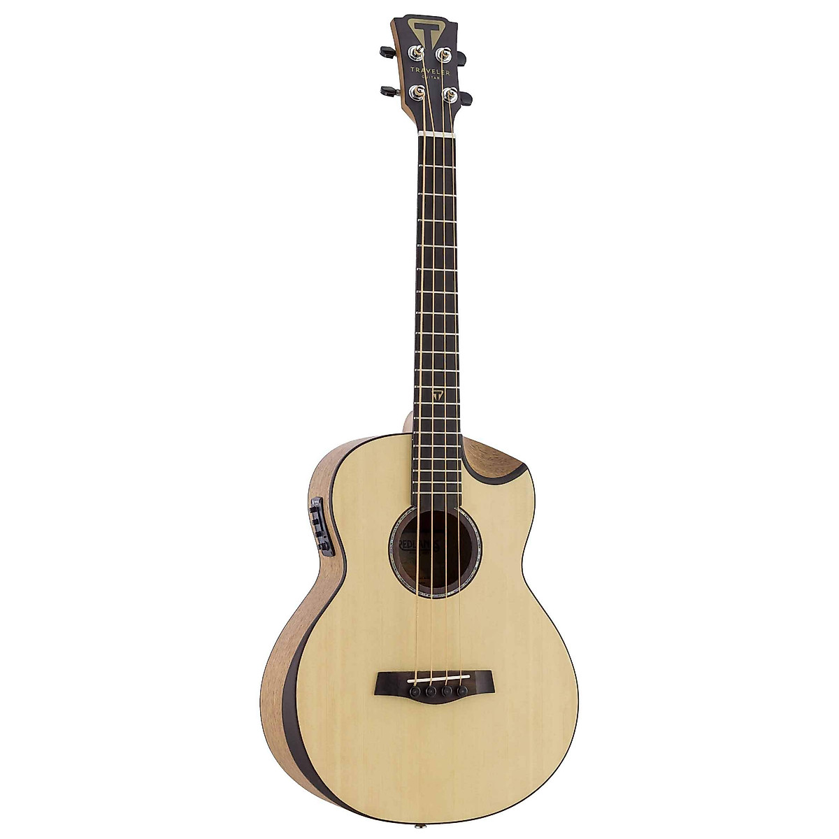 Traveler Guitar, 4-String Acoustic-Electric Bass Guitar, Right, Spruce (Redlands Concert