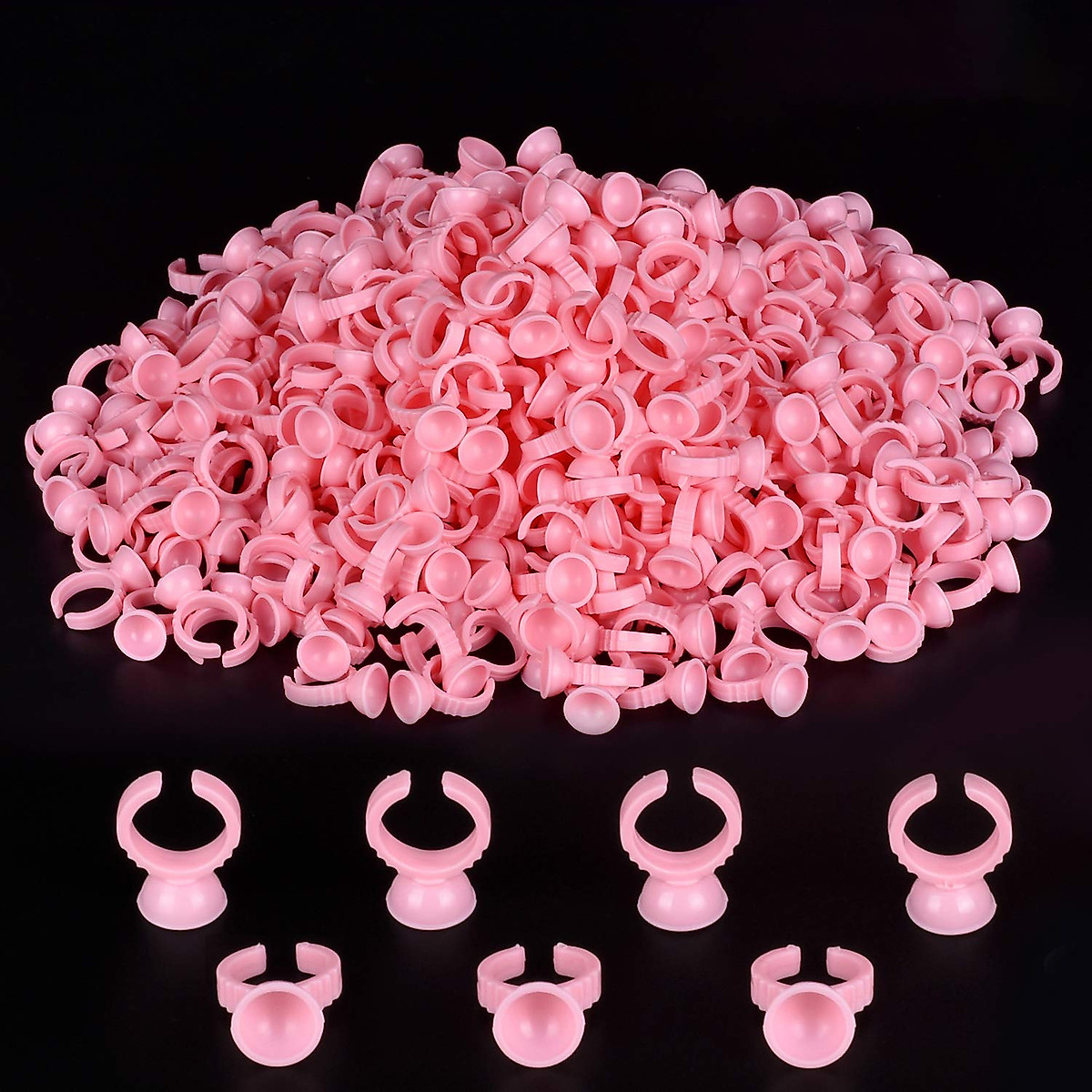 NXJ INFILILA Glue Rings, 300PCS Glue Rings for Eyelash Extensions, Disposable Lash Glue Rings Cup for Eyelash Extension Supplies, Lash Glue Holder Pigment Rings for Lash Supplies