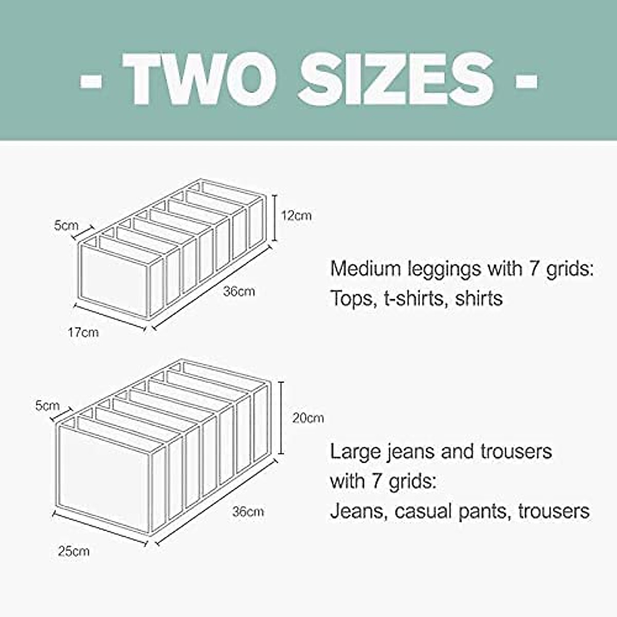 Wardrobe Clothes Organizer（2PCS）- Washable Drawer Dividers for Clothes - Pants, Jeans, T Shirt Organizer for Drawer - Folded Closet Organizers, Mesh Clothes Storage Organizer (WHITE, 9 Girds Large)