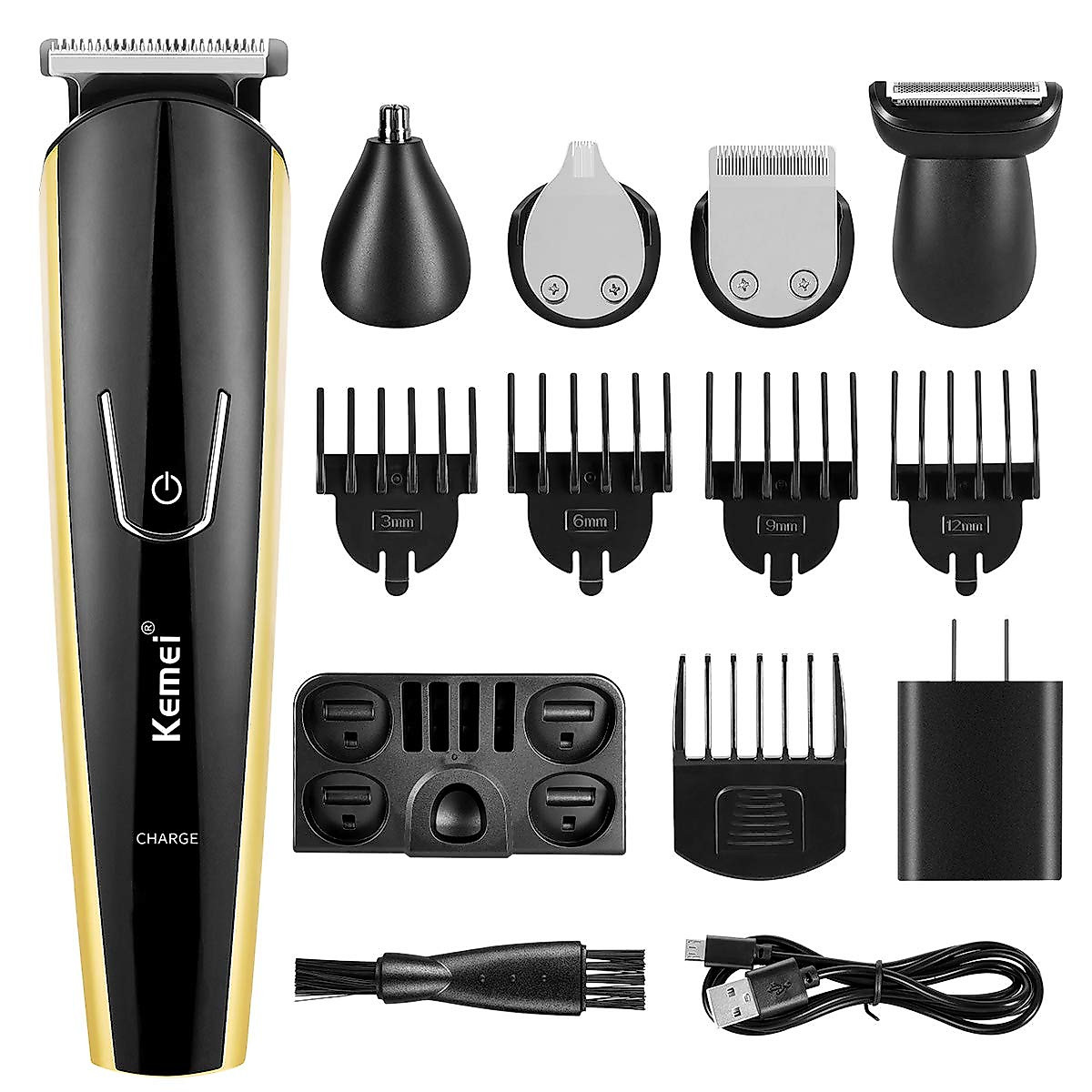 slopehill Beard Trimmer for Men, Cordless Hair Clippers Mustache Trimmer Multi-Functional Grooming Kit for Nose Ear Hair Trimmers Body Groomer All in One USB Rechargeable Waterproof