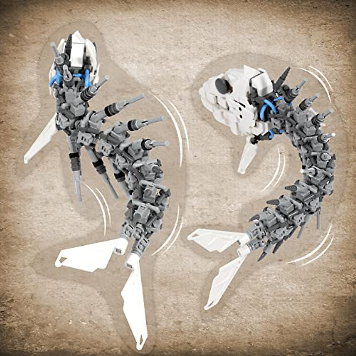 ZYLEGEN Fish Fossil Building Block Kit,Fish Skeleton Model Bricks Kit Decoration,Cool Ideas Gift Toy Set for Deap Sea Fish Fans,Decorative Fish Bone Model for Office,Living Room,Shelf,Home Decor