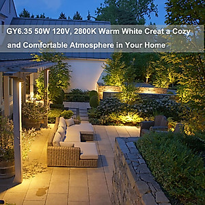 Vinaco GY6.35 Halogen Bulb, 10 Pack 50W 120V T4 GY6.35 Bi-Pin Base Clear Halogen Bulb, GY6.35 Bulb Dimmable with 2800K Warm White, T4 GY6.35 120V 50W for Pendant Light, Microwave Oven, Table Lamp