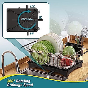 MAJALiS Sink Dish Drying Rack - Use for Countertops & in-Sinks & Over-Sink, Stainless Steel Dish Drainers for Kitchen Counter, Inside Sink Dish Dryer Racks, Kitchen Organizer, Silver