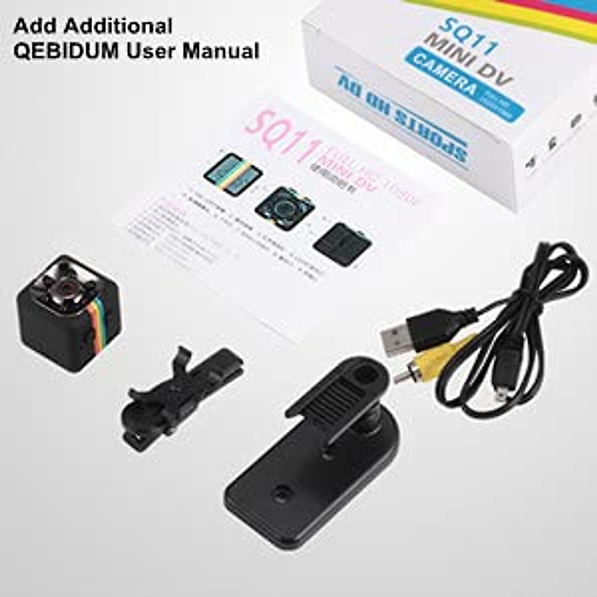 QEBIDUM Spy Camera Hidden Camera, Portable Tiny Rechargeable Battery Powered HD 1080P Mini Camera, Night Vision Motion Activated Micro Digital Recorder Body Cop Nanny Cam for Home Office Car Drone