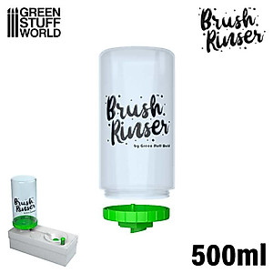 Green Stuff World Brush Rinser Bottle Upgrade 500ML 16.9 fl oz 11885 Pink - 11884 Green GSWD (Green 11884)