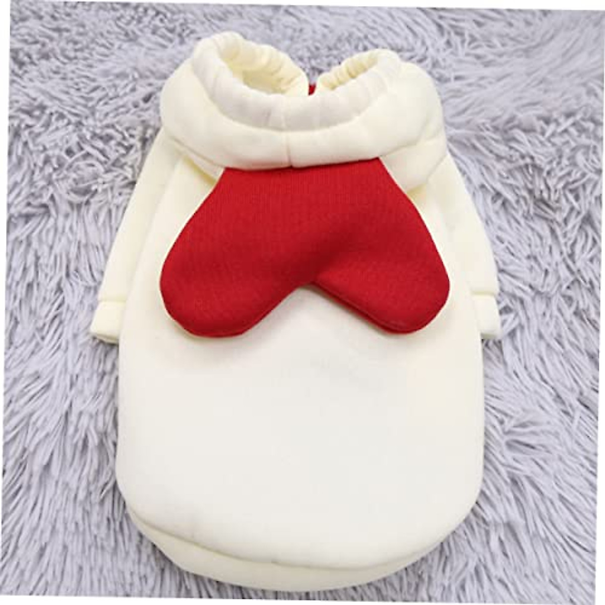 Amosfun 1pc Pet Funny Dogs Hooded Coat - Xs Sweatshirt Party Holiday Christmas Soft and Snowsuit Cat Heart Outfit Cute Guinea Costume Small Winter Costumes Plush Cotton Shape Fall Gifts