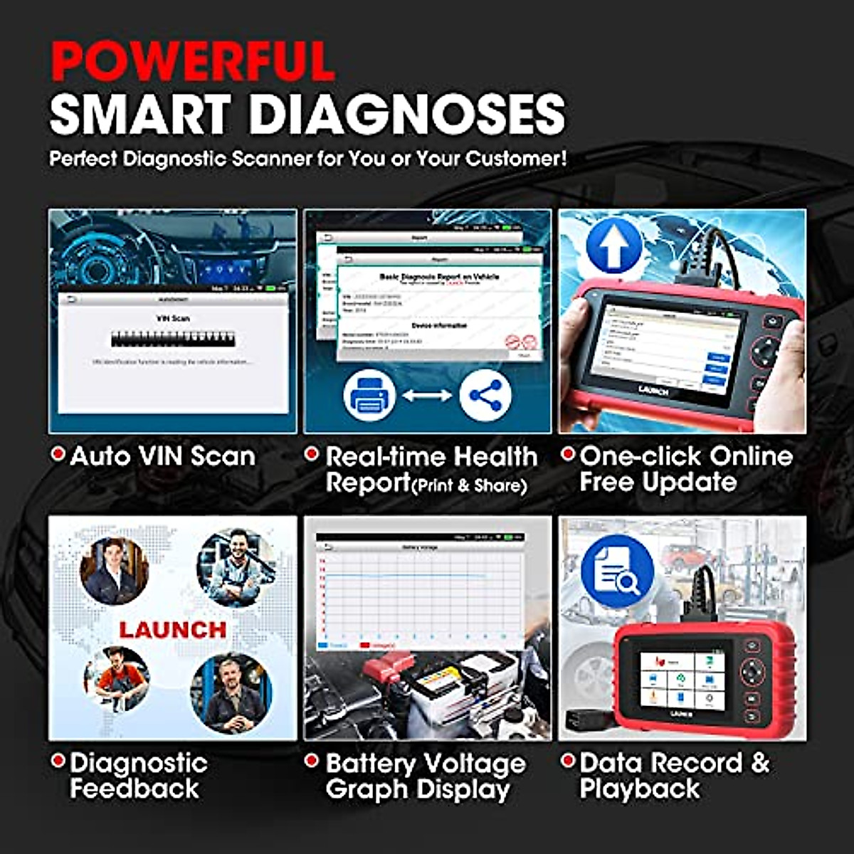 LAUNCH CRP129X Elite 2024 New OBD2 Scanner for Car, FCA AutoAuth, 8 Reset Oil/EPB/SAS/TPMS/BMS/Throttle/DPF Reset/Injector Coding, ABS SRS Transmission Engine Scan Tool, Lifetime Free Update, Auto VIN