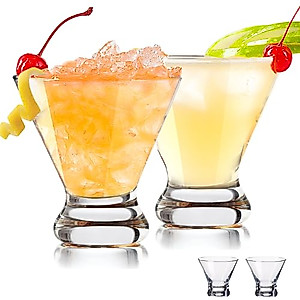 Gencywe 2 Pack Martini Glasses, 8 Ounce Crystal Cocktail Glasses, Martini Drinking Glasses, Hand Blown Stemless Cocktail Glassware for Bar, Martini, Cosmopolitan, Manhattan, Gimlet, Pisco Sour, Brandy