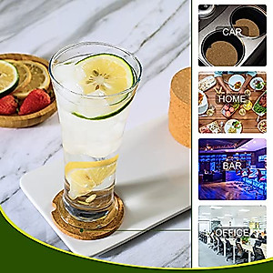 12 Pcs Car Coasters Cup Holder Insert Coaster, Absorbent Cork Bar Coaster, Heat Resistant Reusable Anti Slip Blank Drink Coaster with Fingertip Grip for Easy Removal, Car Decor Accessories for Women