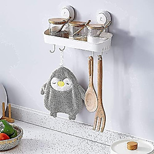 Shower Caddy Suction Cup Shower Shelf Shower Basket with 4 Hooks 1 Second Installation NO-Drilling Removable Powerful Suction Shower Caddy Max Hold 22lbs Caddy Suction Cup Waterproof Organizer - White