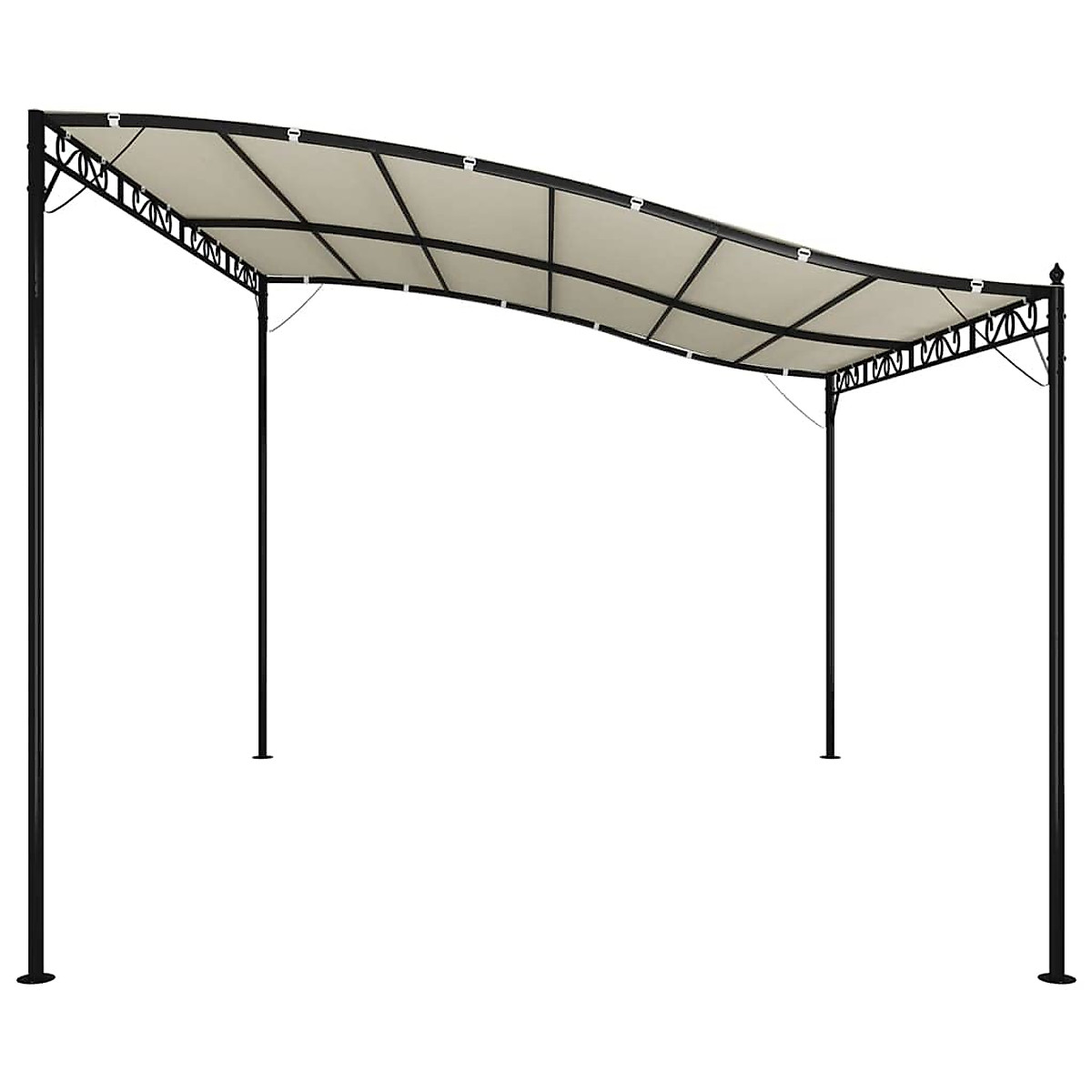 Canopy Cream,Backyard Gazebo,Hardtop Gazebo,Outdoor Gazebo, Garden Gazebo,Camping Gazebo,3 Middle Bars on Top Roof,for Barbeque, Deck,Garden Party,Markets,13.1'x9.8' 0.6 oz/ft² Fabric and Steel