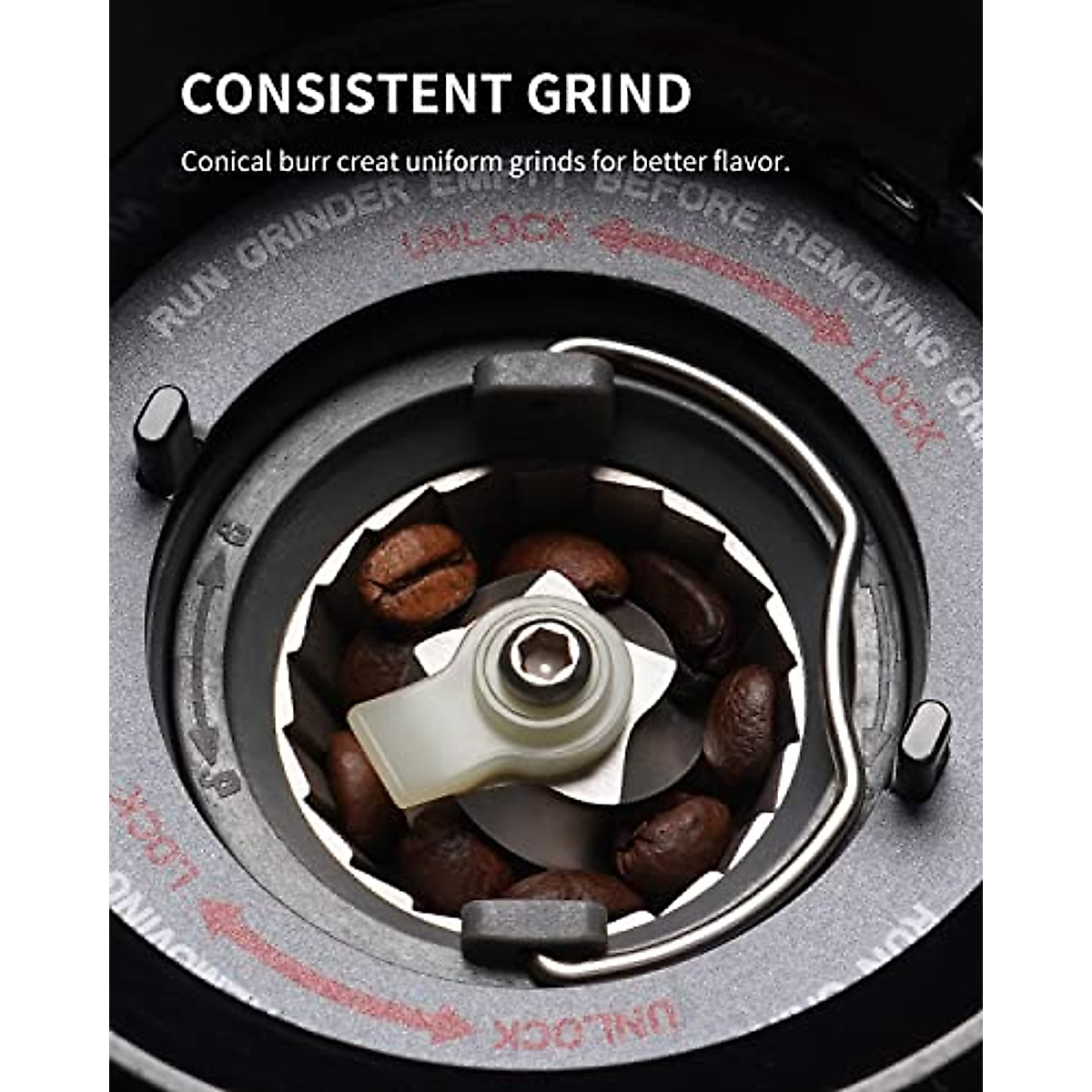 SHARDOR Conical Burr Coffee Grinder with Digital Timer Display, Electric Coffee Bean Grinder with 31 Precise Settings for Espresso/Drip/Pour Over/Cold Brew/French Press, Matte Black
