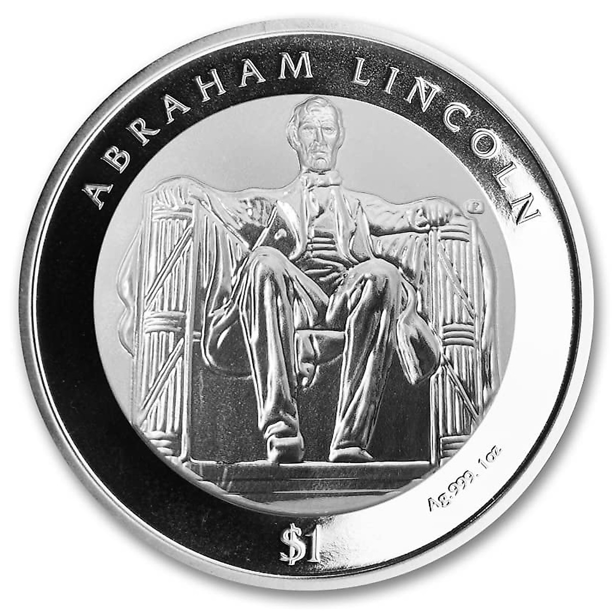2022 1 oz British Virgin Islands Silver 100th Anniversary Lincoln Memorial Coin Brilliant Uncirculated with Certificate $1 BU