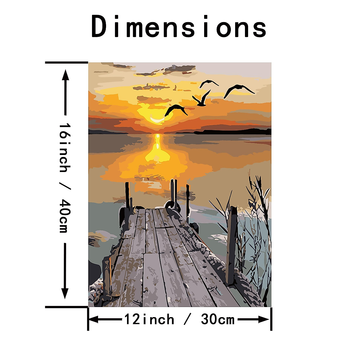 CHWGLFGG 6 Pack Landscape Paint by Number for Adults Kids Beginner, DIY Adult Painting by Numbers Kits on Canvas with Brushes and Acrylic Paint, Home Wall Decor 12 x 16 Inch