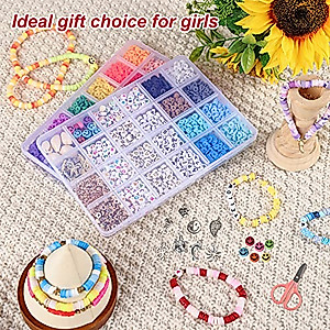 QUEFE 6300pcs 32 Colors Clay Beads, Bracelet Making Kit for Girls, 6mm Heishi Beads for Jewelry Making