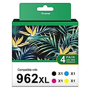 Ink 962XL Black and Color Combo Pack for HP 962 XL Ink Cartridges HP962XL Replacement for HP 9010 Ink Cartridges Work for OfficeJet Pro 9010 9015 9018 9020 9025 Printers (Black, Cyan, Magenta, Yellow)