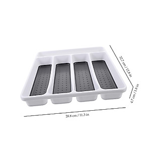 COLLBATH Storage Tray Kitchen Utensils Organizer Plastic Spoon Plastic Tray Compartment Silverware Drawer Organizer Silverware Organizer for Drawer Compartment Silverware Organizer Storage