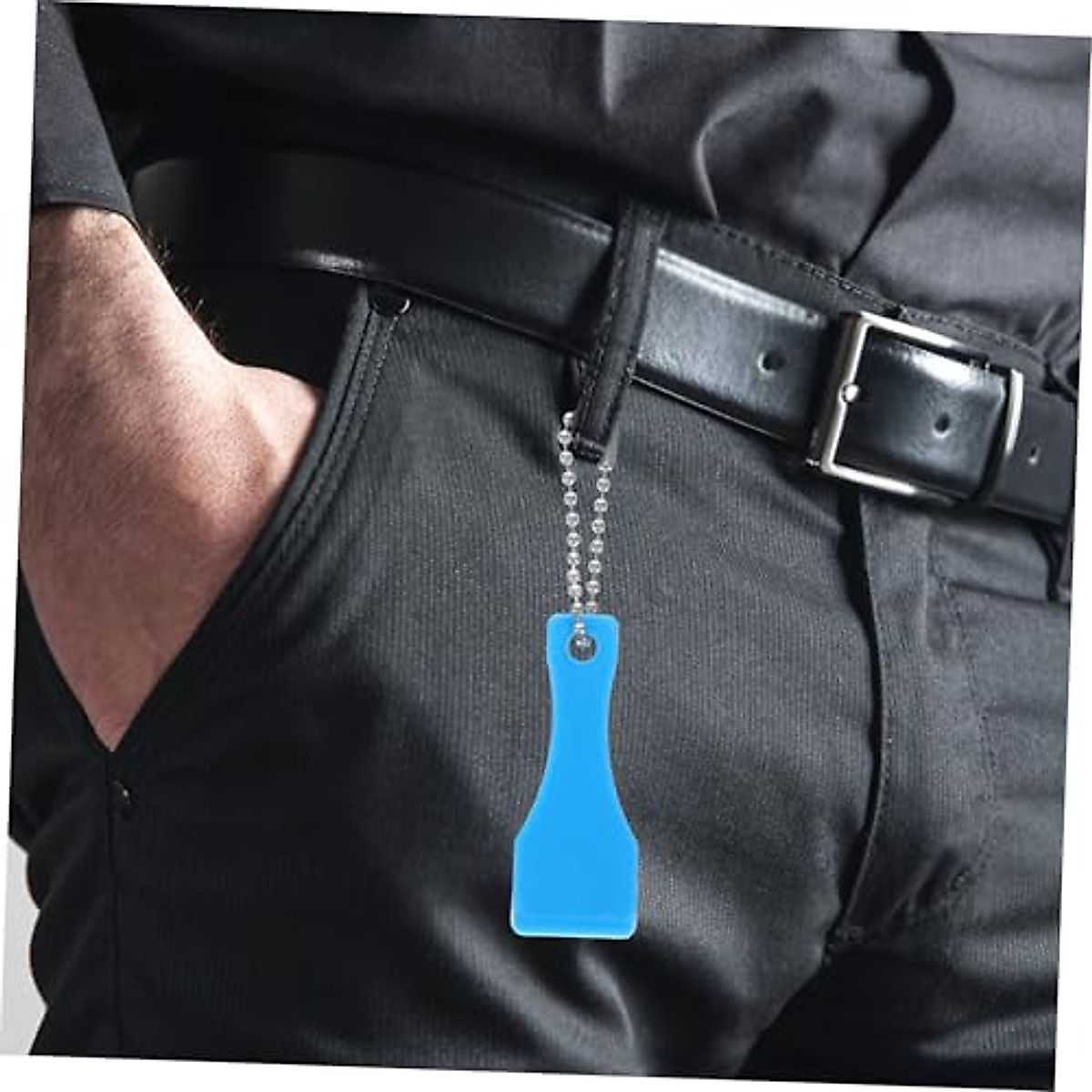LALAFINA 10pcs Scratch-Offs Film Scraper Tool Thumb Keyring Scratcher Scraper for Label Plastic Scratch Off Tool Keychain Scratcher Keyring Scraper Tool Card Scraper Tool Abs Blue