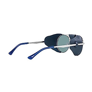Persol PO2496SZ Round Sunglasses, Silver/Green Polarized, 52 mm