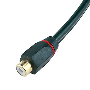 Sydien 12 Inch RCA Splitter 1 Female to 2 Male 2 Pack, RCA Y Cable RCA Video Car Audio Cable Splitter RCA Adapter Black