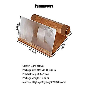 12” HD Screen Magnifier,3D Screen Projector/Amplifier,Wooden/Foldable/Portable Stand,Movies/Videos/Gaming Enlarger Holder,Accessories/Gadget/Tool,Compatible with iPhone/Android/Mobile/Smart/Cell Phone