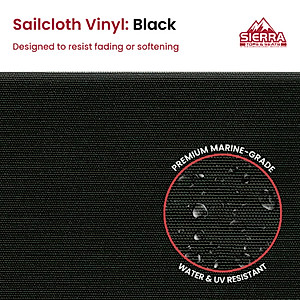 Sierra Auto Tops Replacement Convertible Soft Top Fits 2005-2014 Ford Mustang GT, Shelby, GT500 Models. Premium Grade Sailcloth Vinyl, UV Resistant, Precision Fit, 1-Year Manufacturer Warranty — Black