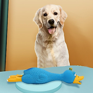 Latex Duck Dog Toys, Bite Resistant Teeth Grinding Training Durable Indestructible Dog Chew Toy, Cute Funny Interactive Bite Resistant Squeaky Duck Dog Toys for Dogs Puppies