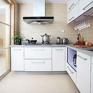 MOCOUM 2 Pack 15.6" Wine Glass Rack Under Cabinet Stemware Rack, Wine Glass Hangers Rack Wire Wine Glass Holder Storage Hanger Hold Up To 10 Wine Glasses for Cabinet Kitchen Bar (Brown, 2 pack)