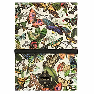 Archive Portico Designs Slim Journal Set Collection Bound Notebooks, Set of 2, Botanical/Butterflies