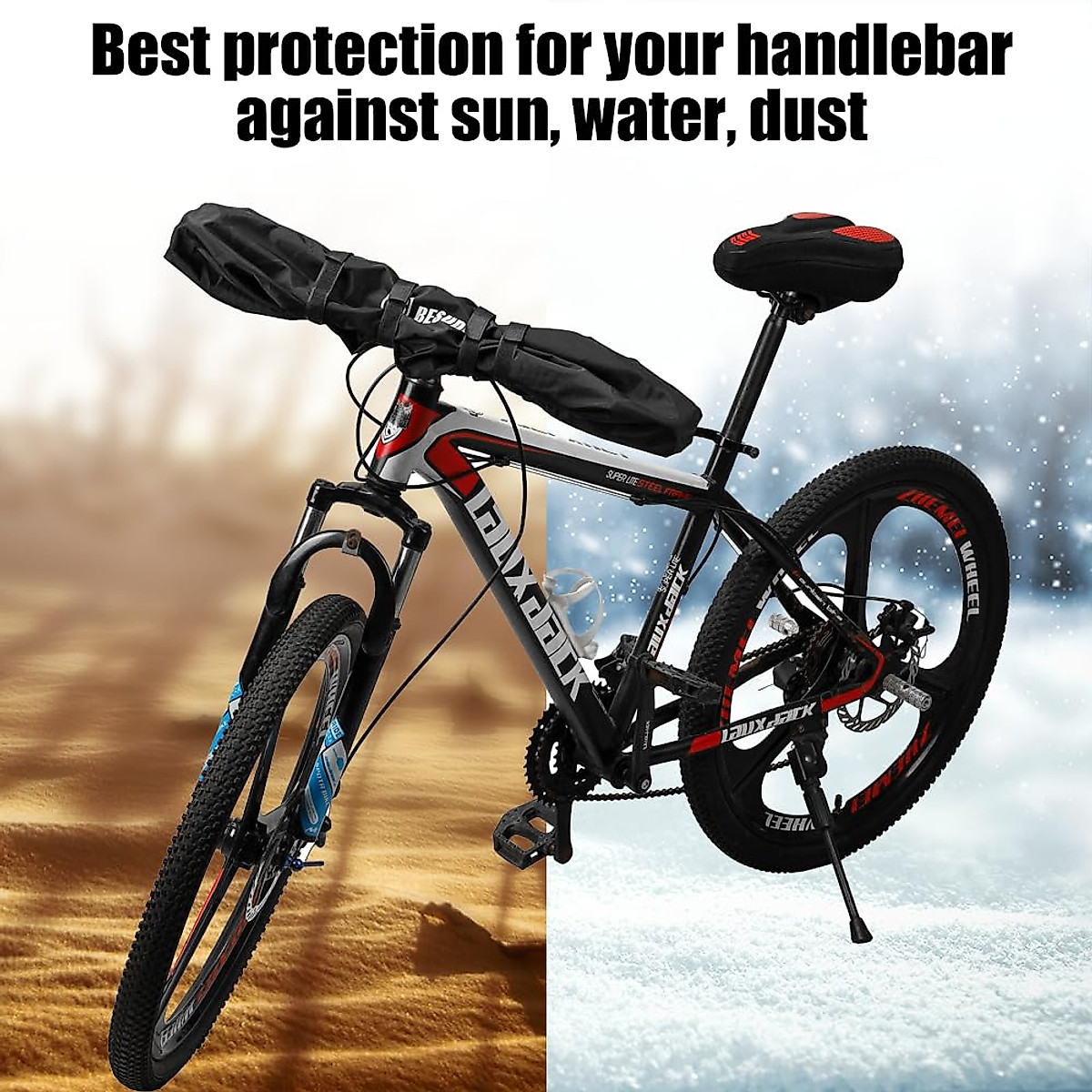 Besudo Handlebar Cover Ebike Transport Protection - Handlebar Protective Cover Handlebar Hood Handlebar Cover for Bicycle - Bicycle Cover for Rear Rack Handlebar Rain Protection -30-B-US