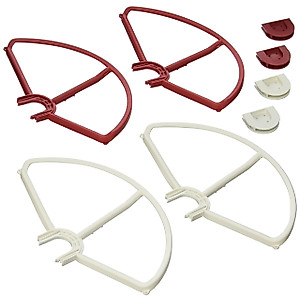 SummitLink Snap On/off Prop Guards 2X Red 2X White for DJI Phantom 1 2 3 Quick Connect Tool Free Also Fit on Phantom 3 Standard