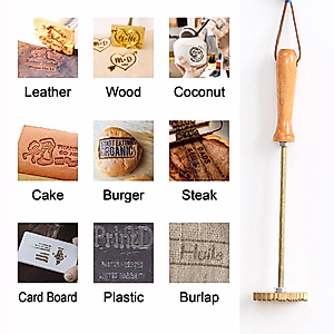 Custom Logo Wood Branding Iron, Leather Iron Stamp,Wood Iron/Wedding Gift,Handcrafted by Design (1"x1")