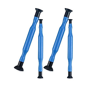 QWORK Valve Hand Lapping Stick, 4 Pack Double Ended Valve Grinding Tool with Suction Cup, Hand Valve Lapper Set 1-1/8, 1-3/8, 5/8, 3/16 Inch