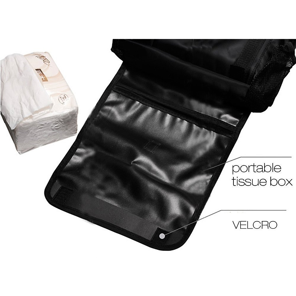 FrontTech Car Seat Back Organizer, Auto Seat Multi-Pockets Travel Storage Bag, Insulated Car Seat Back Drinks Holder Cooler, Storage Bag Cool Wrap Bottle Bag with Mesh Pockets